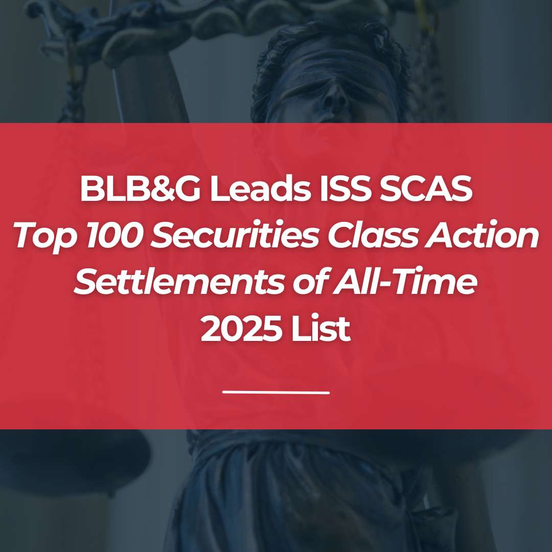 BLB&G Leads ISS SCAS Top 100 Securities Class Action Settlements of All ...